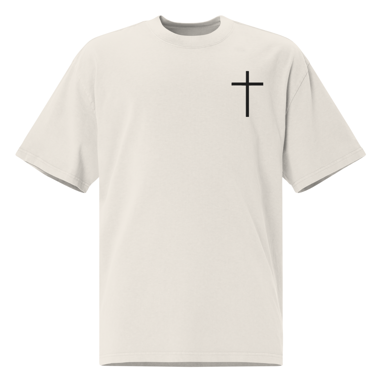 Cross of Christ Oversized T-Shirt | Faded Bone Gray • Mercy Collective